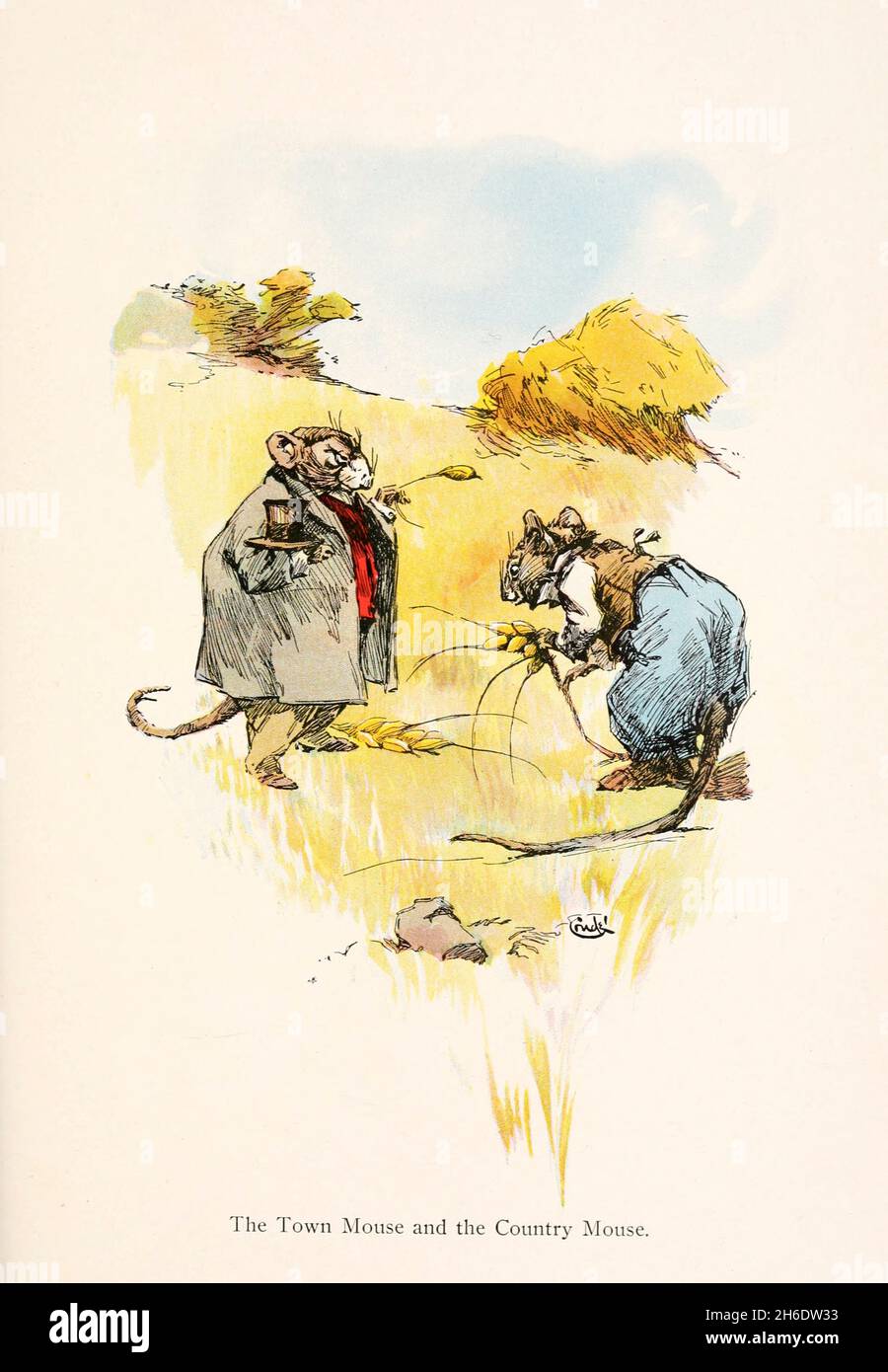 The Town Mouse and the Country Mouse from the book ' Aesop's fables ...