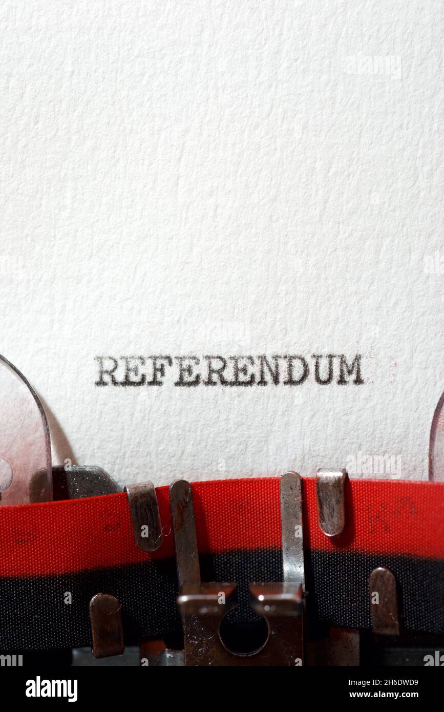 The word referendum written with a typewriter Stock Photo - Alamy