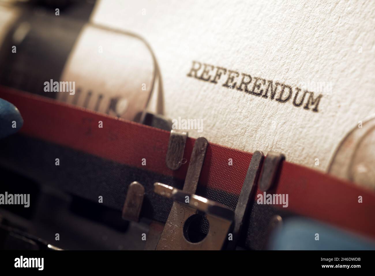 The word referendum written with a typewriter Stock Photo - Alamy
