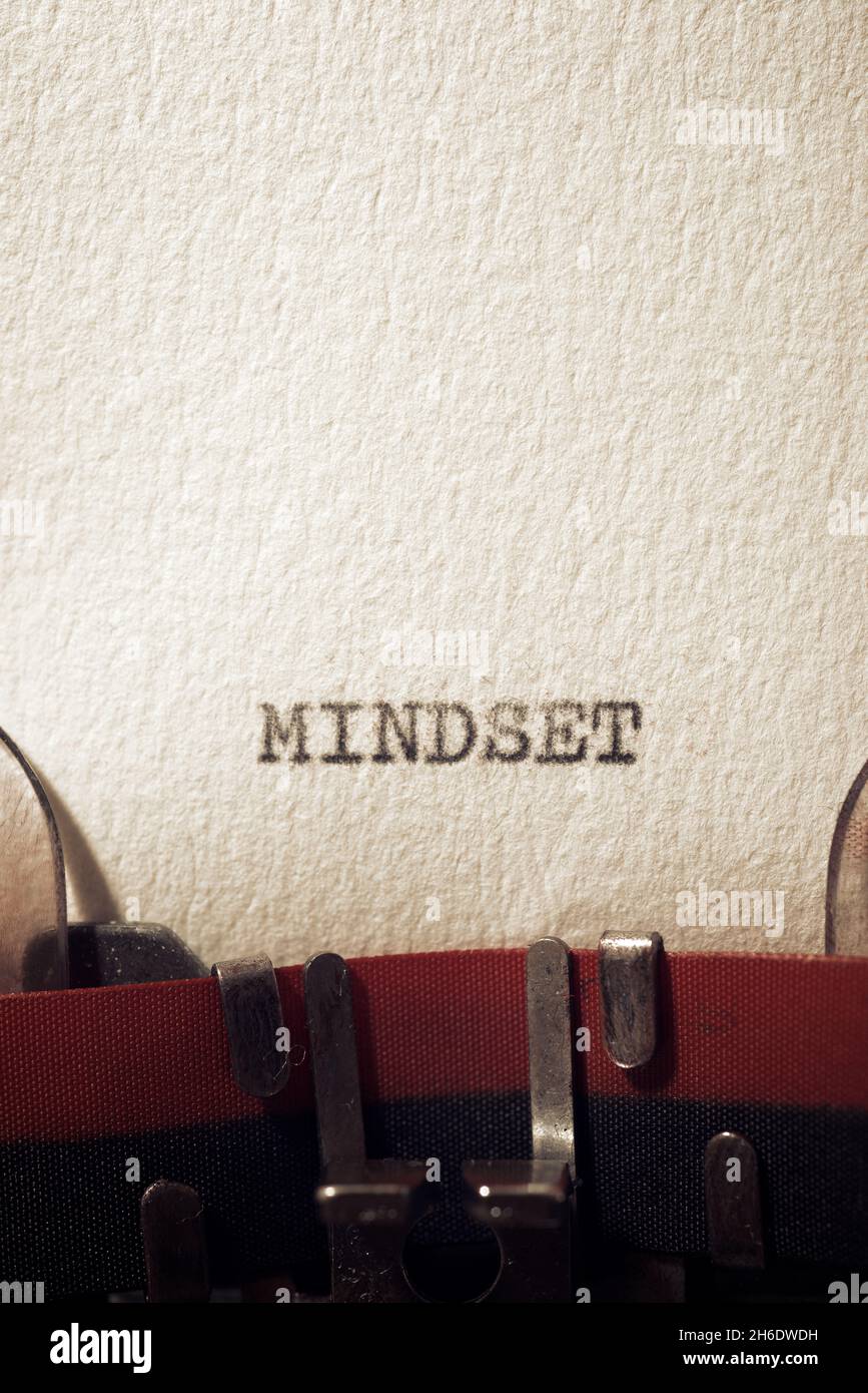 The word mindset written with a typewriter Stock Photo - Alamy