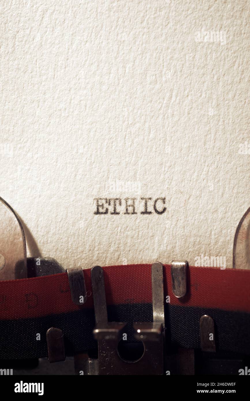 The word amorality written with a typewriter Stock Photo - Alamy