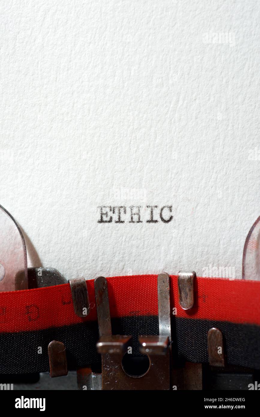 The word amorality written with a typewriter Stock Photo - Alamy