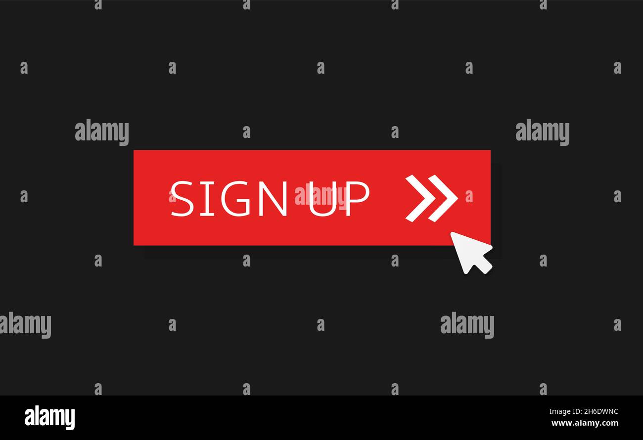 Sign up red button vector illustration for web Stock Vector Image & Art ...