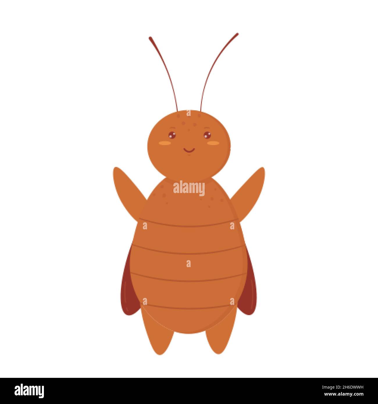 A Cute cartoon smiling cockroach insect art Stock Vector Image & Art ...