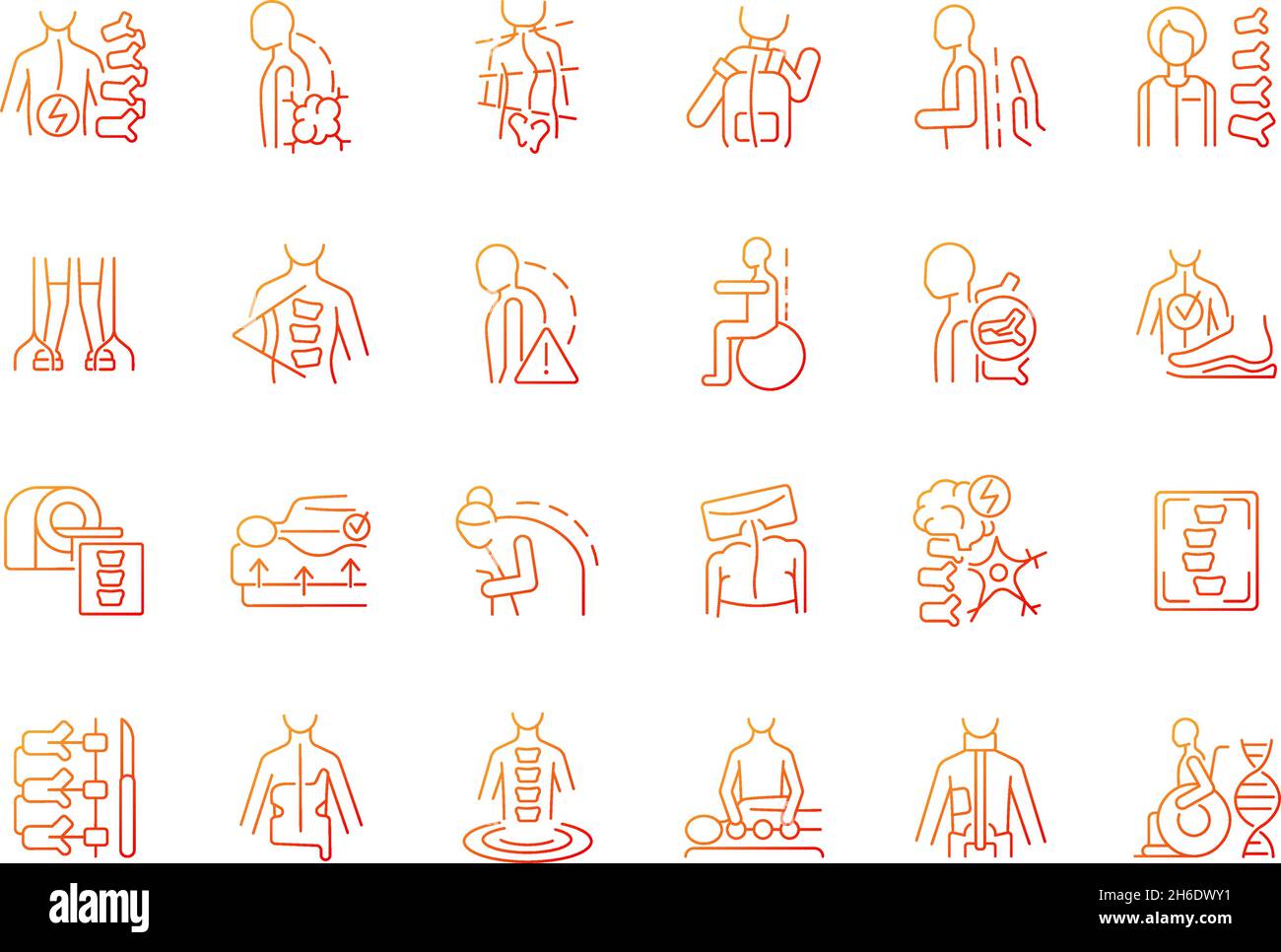 Scoliosis gradient linear vector icons set Stock Vector Image & Art - Alamy