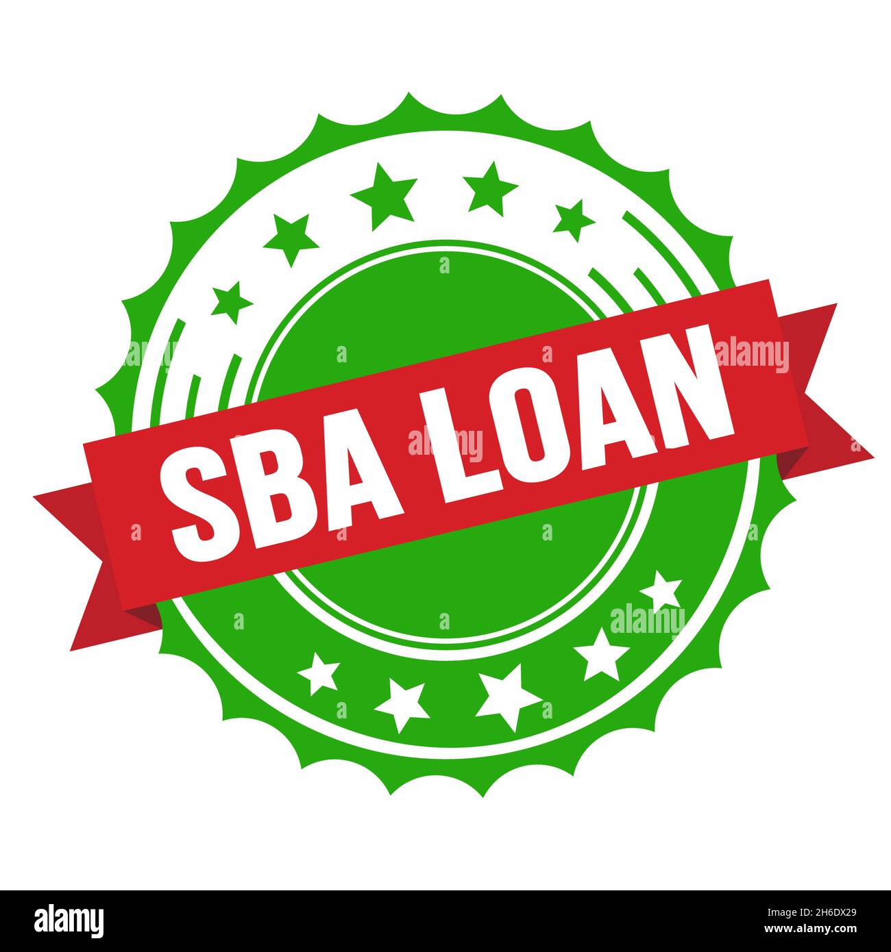 SBA LOAN text on red green ribbon badge stamp Stock Photo - Alamy