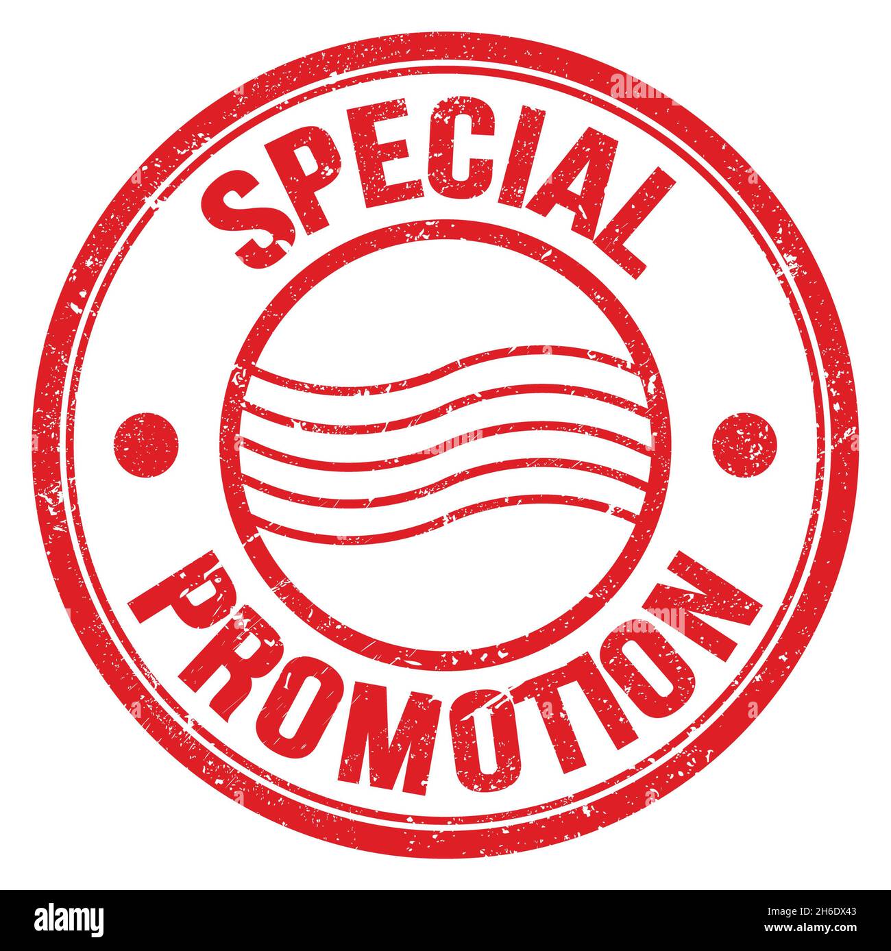 SPECIAL PROMOTION text written on red round postal stamp sign Stock ...
