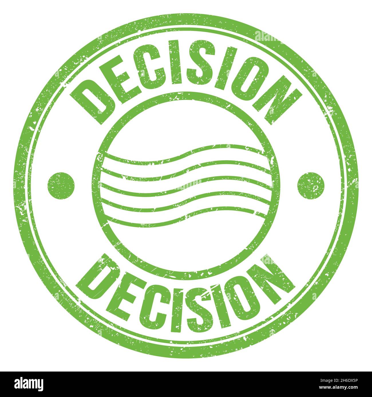 DECISION word written on green round postal stamp sign Stock Photo - Alamy