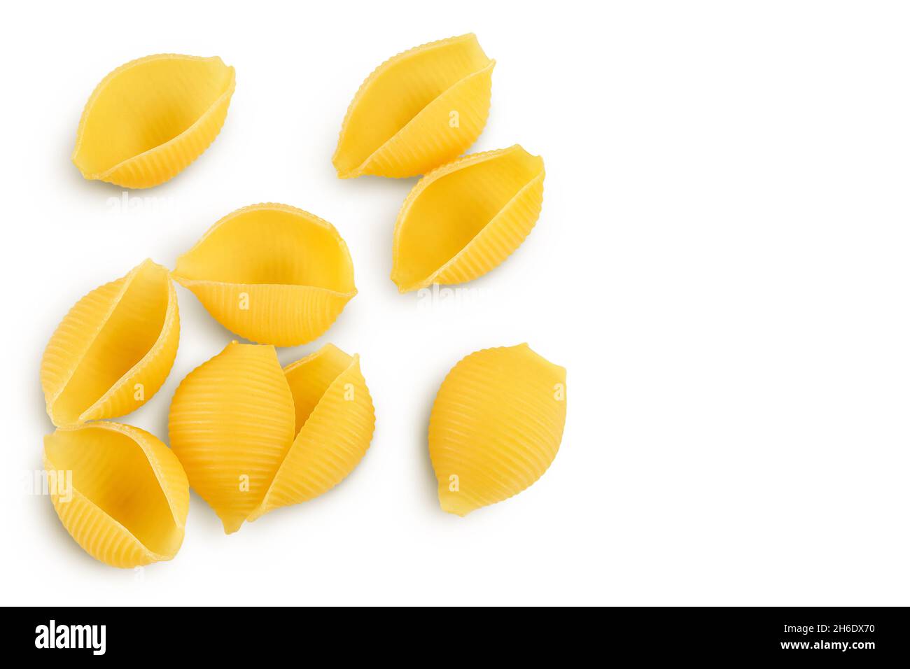 Raw conchiglie shell pasta isolated on white bachground with clipping ...