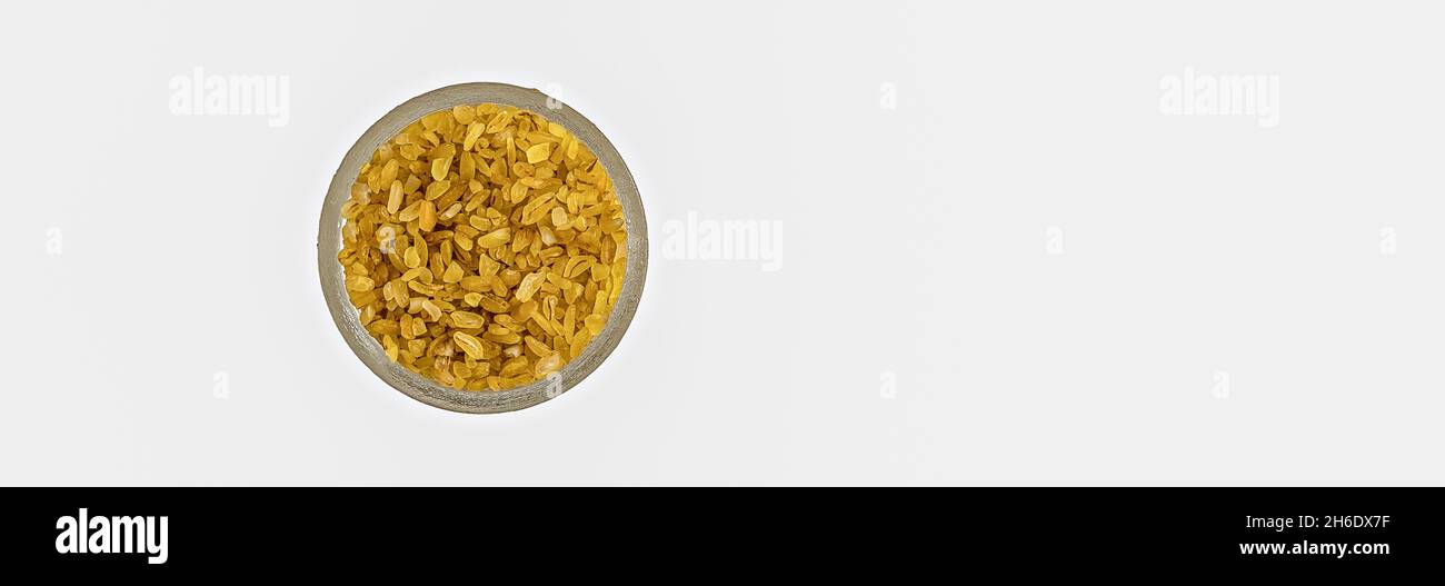 bulgur isolated. raw bulgur banner on white background Stock Photo - Alamy