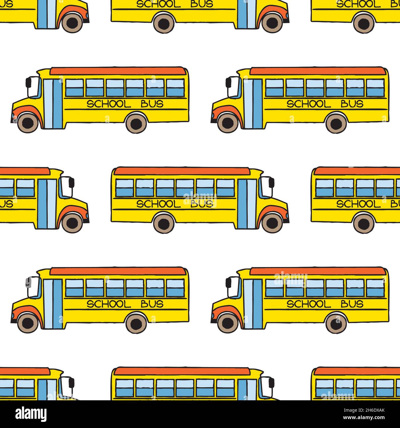 Seamless pattern with school busses, back to school pattern Stock ...