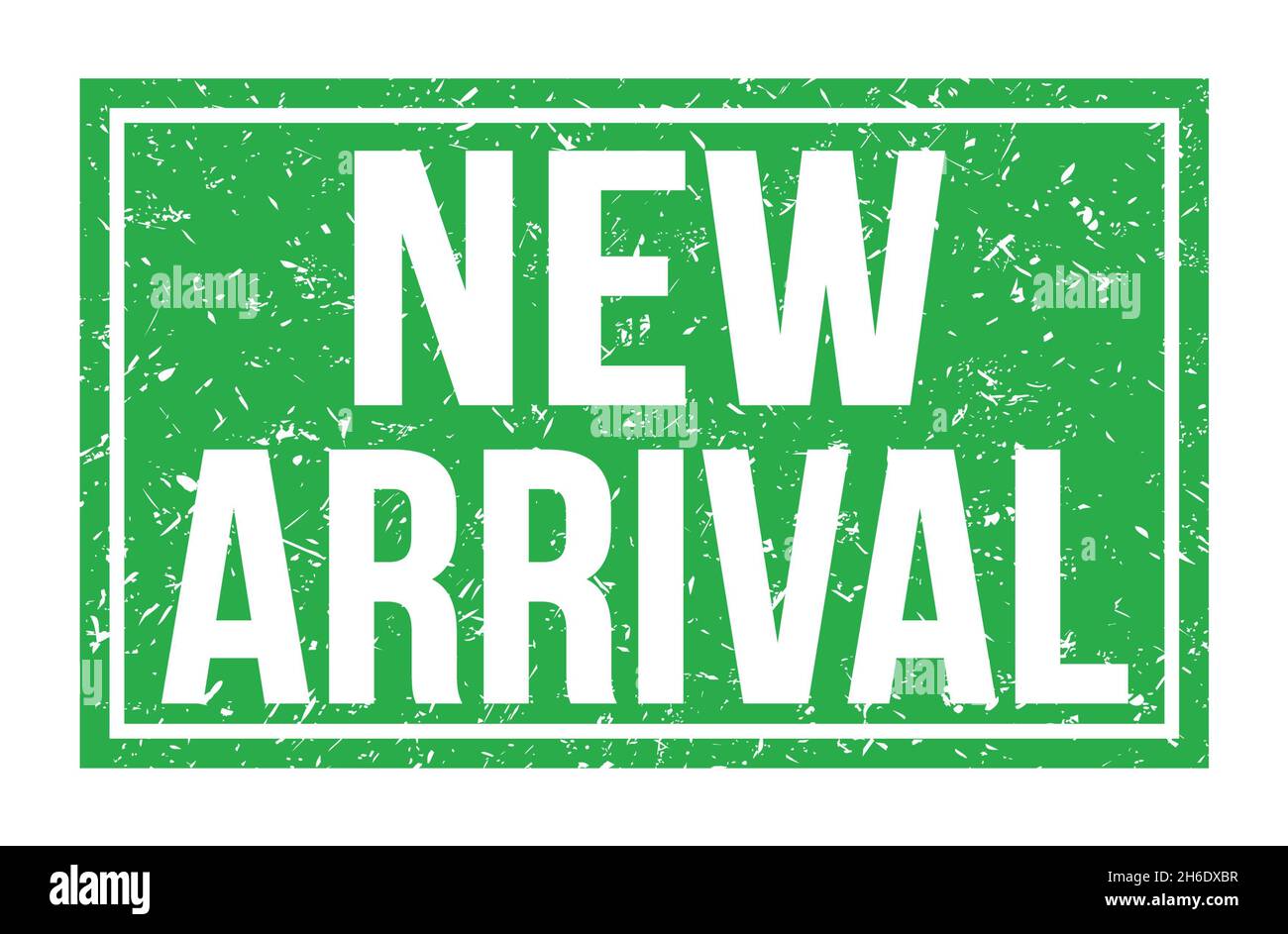 NEW ARRIVAL, words written on green rectangle stamp sign Stock Photo ...