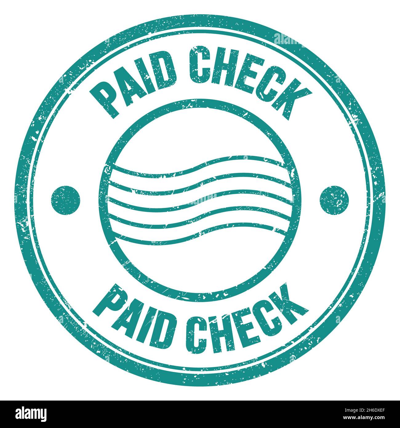 PAID CHECK word written on blue round postal stamp sign Stock Photo - Alamy