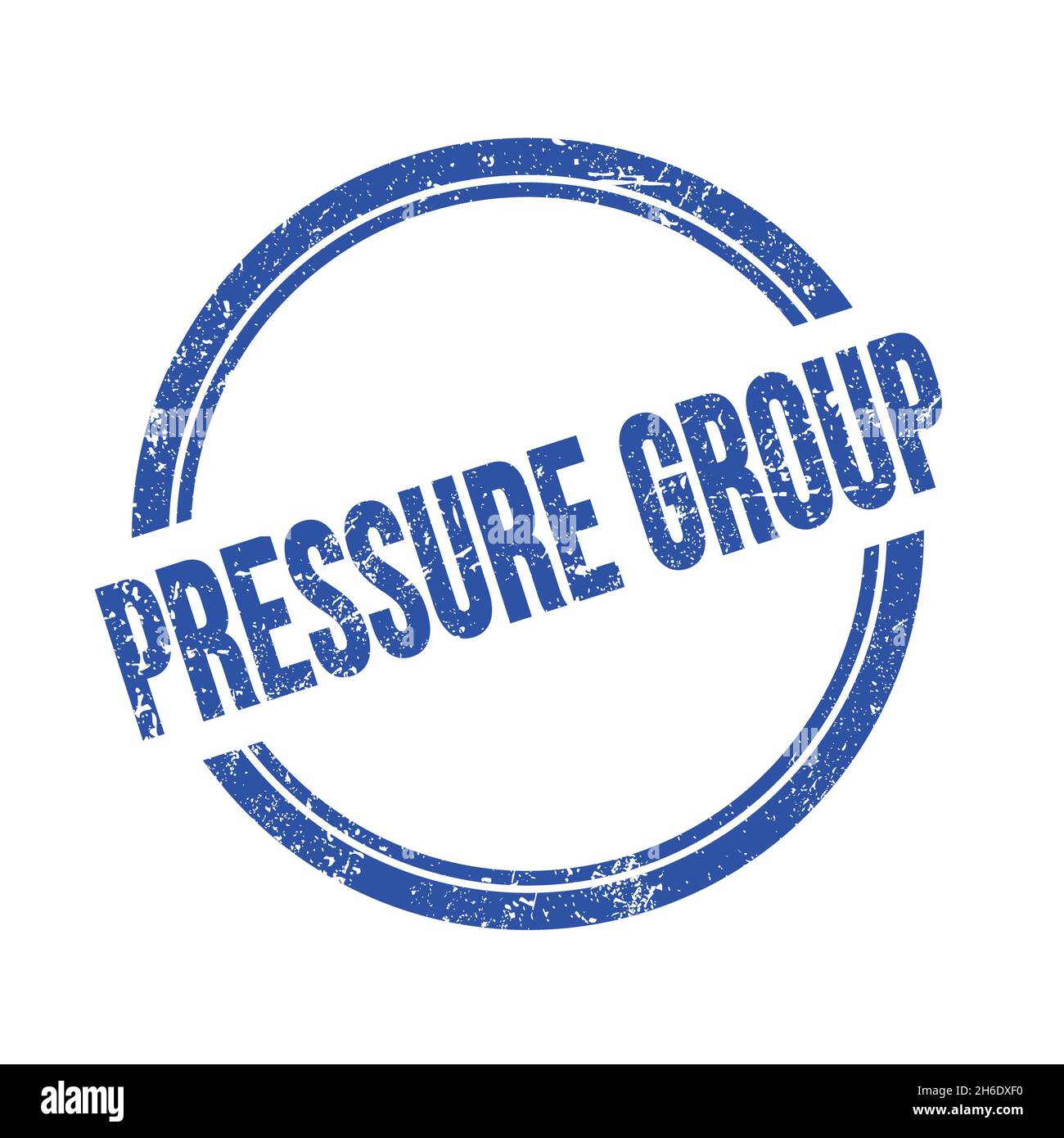 PRESSURE GROUP text written on blue grungy vintage round stamp Stock ...