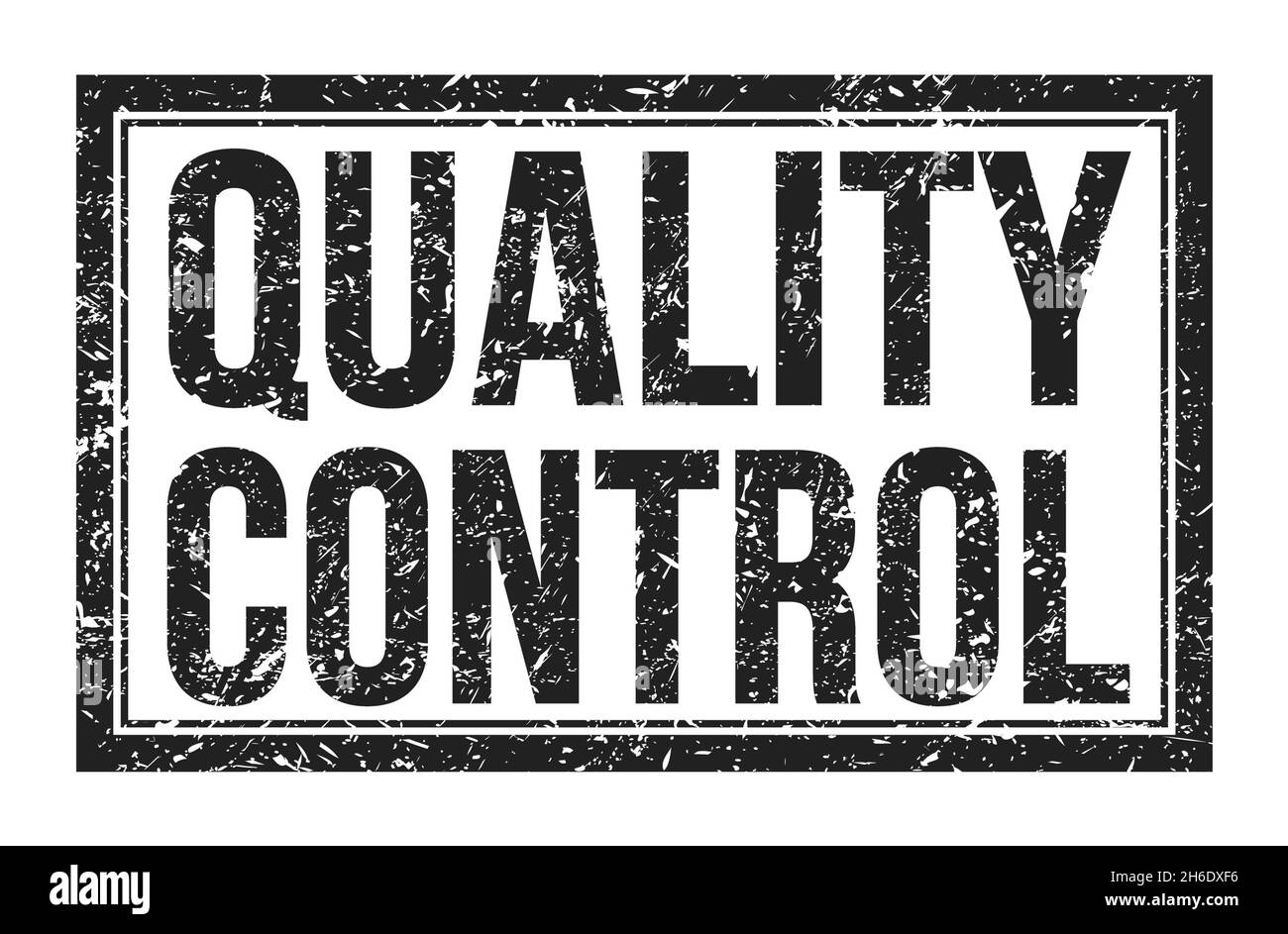 QUALITY CONTROL, words written on black rectangle stamp sign Stock ...