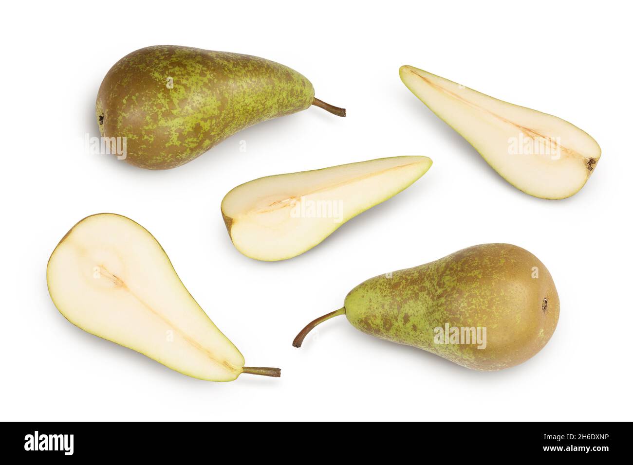 Green conference pear isolated on white background with clipping path ...
