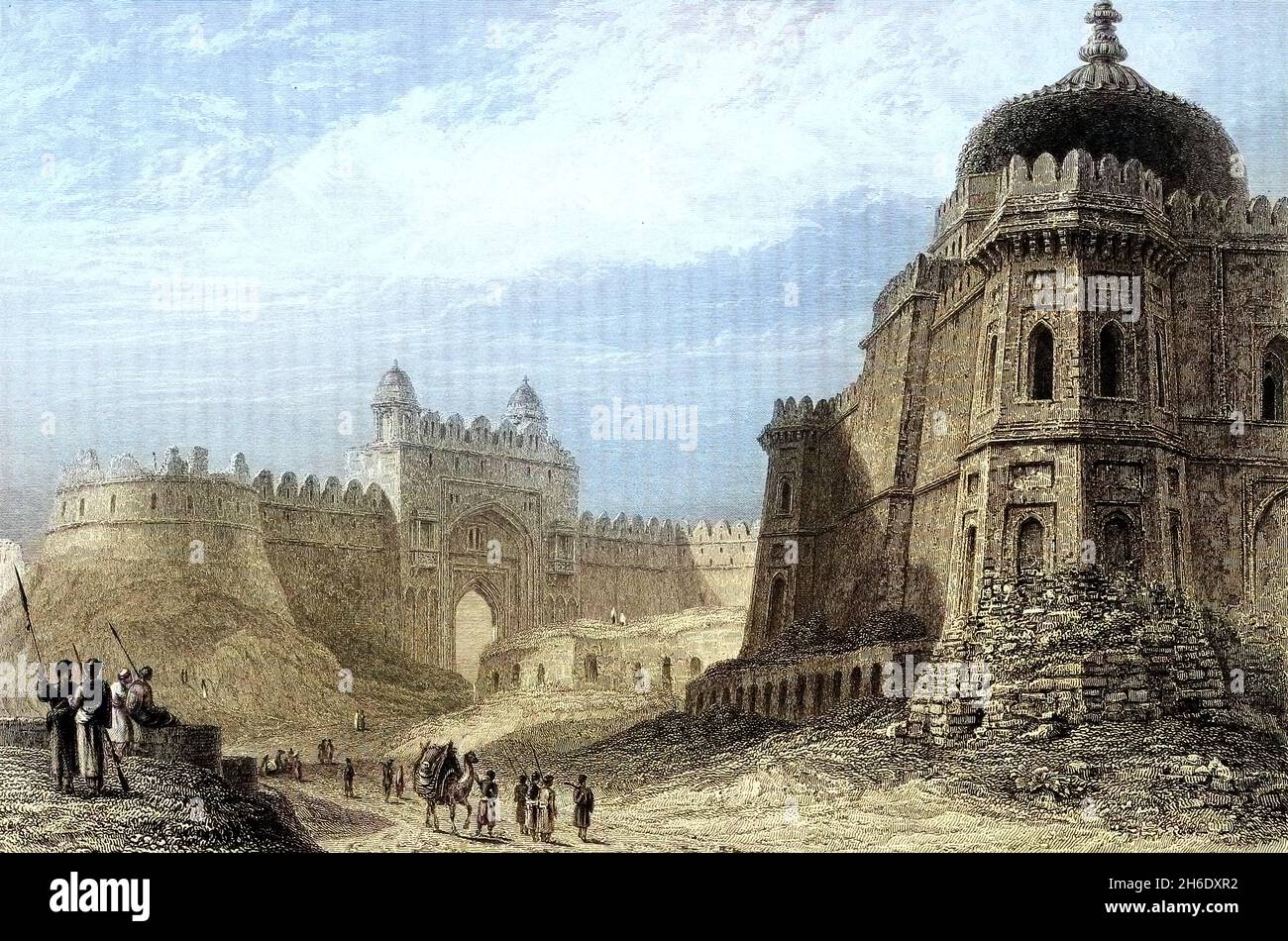 Machine colorized THE NORTH GATE, OLD DELHI [Old Delhi or Purani Dilli ...