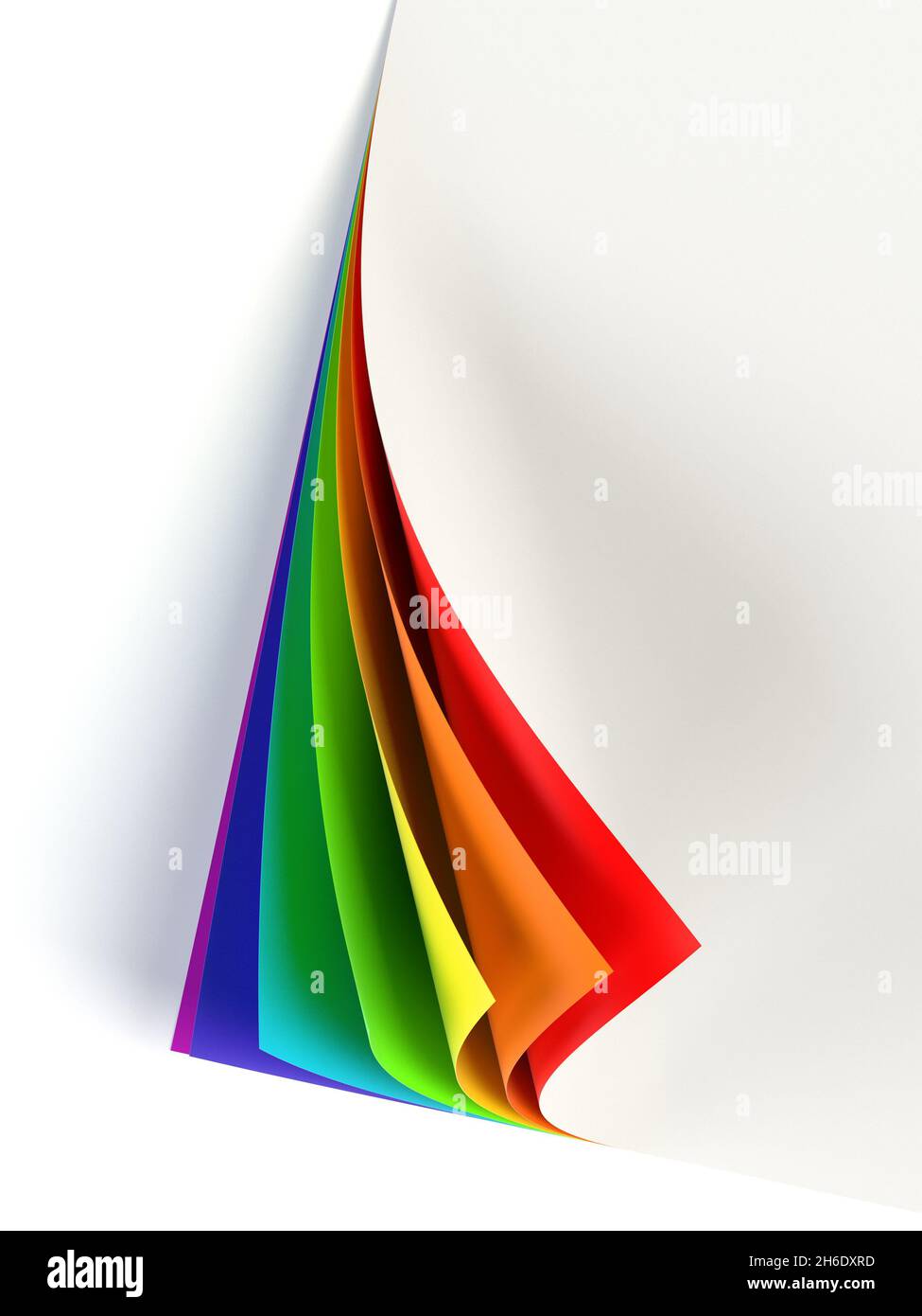 Blank document with rainbow colored curled corner Stock Photo - Alamy