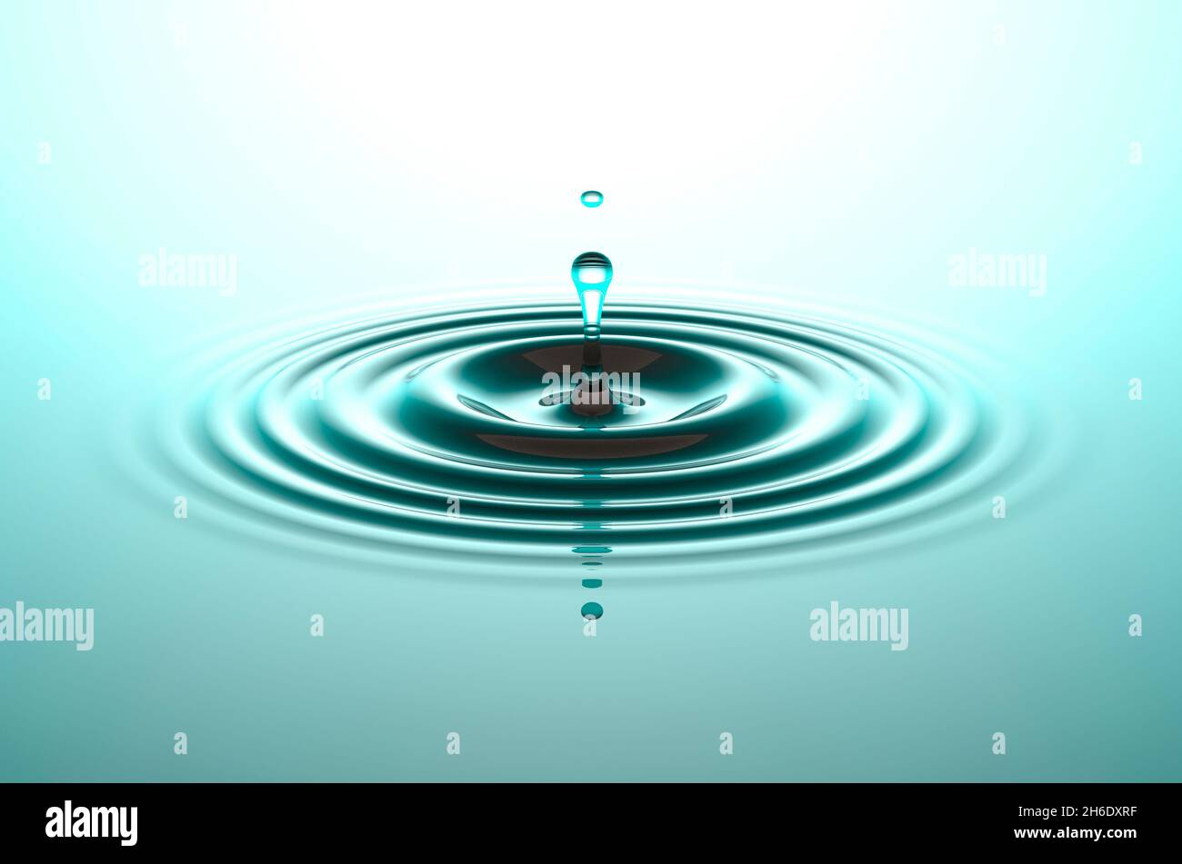 Water drop falling into water surface with ripples Stock Photo - Alamy
