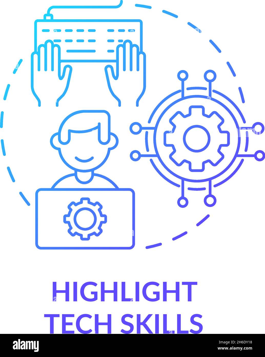 Highlight tech skills blue gradient concept icon Stock Vector Image ...