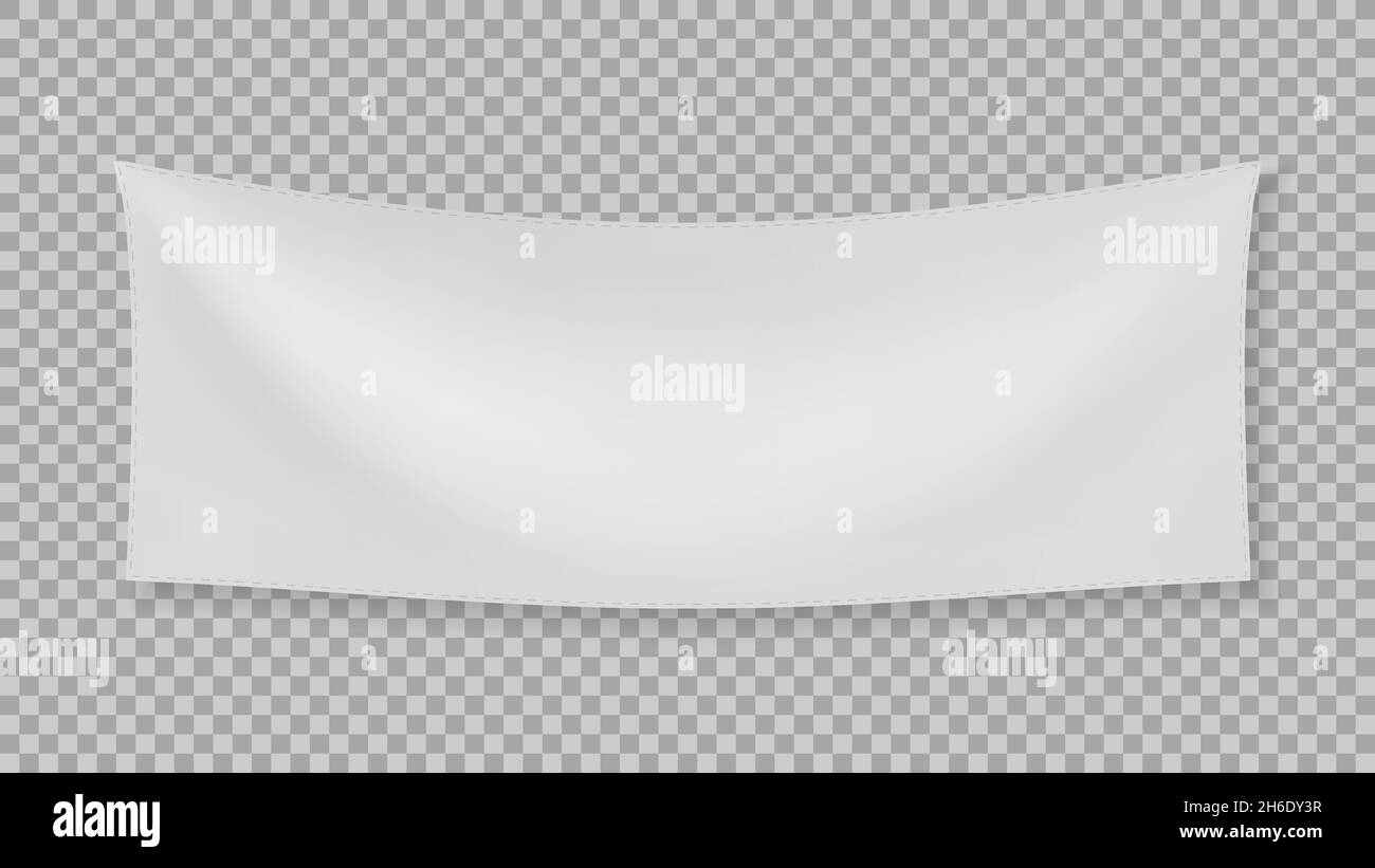 White textile banner with folds with transparent shadow Stock Vector ...