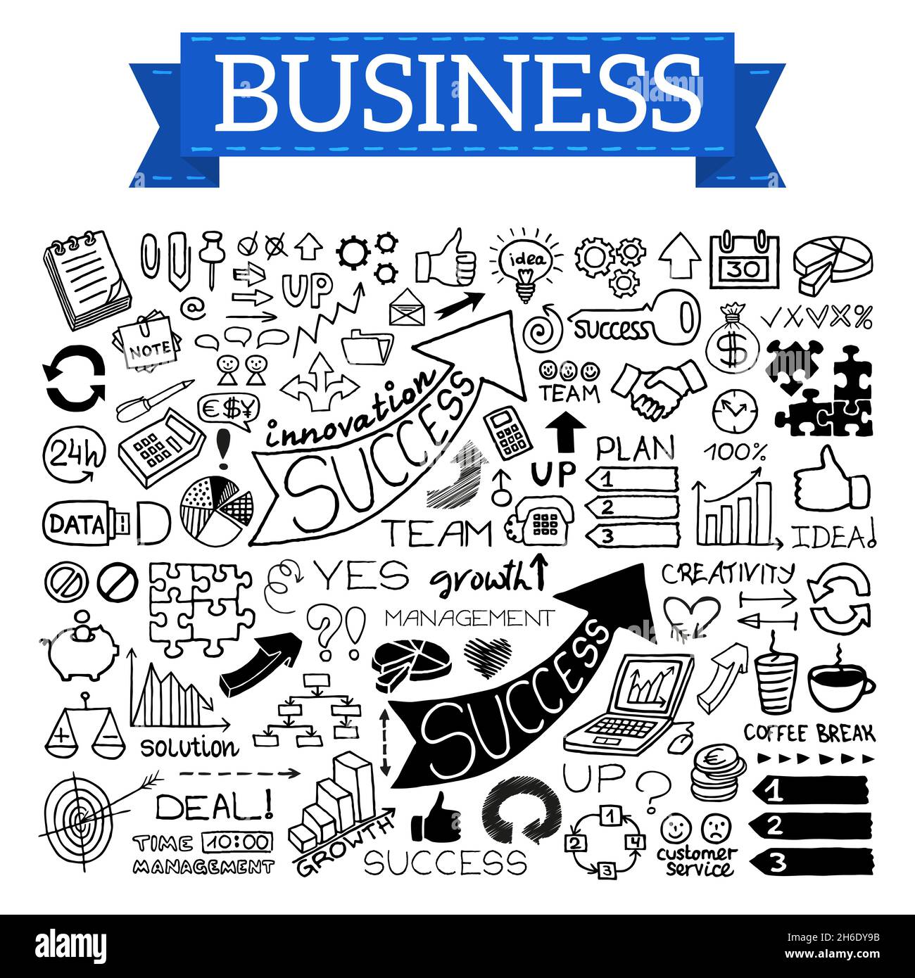 Hand doodle business doodles hi-res stock photography and images - Alamy