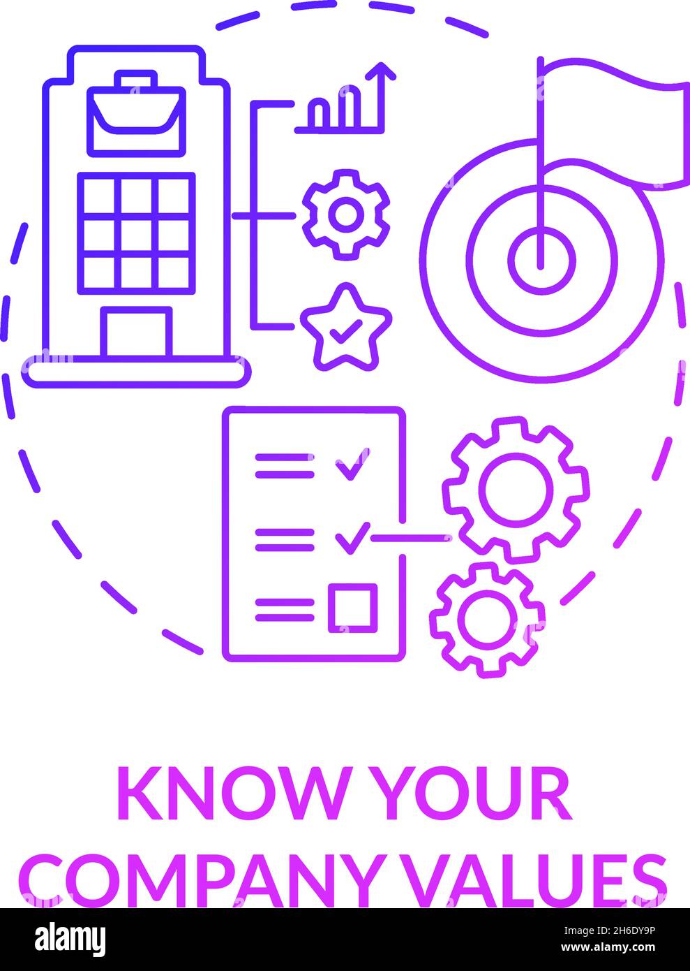 Know your company values purple gradient concept icon Stock Vector ...