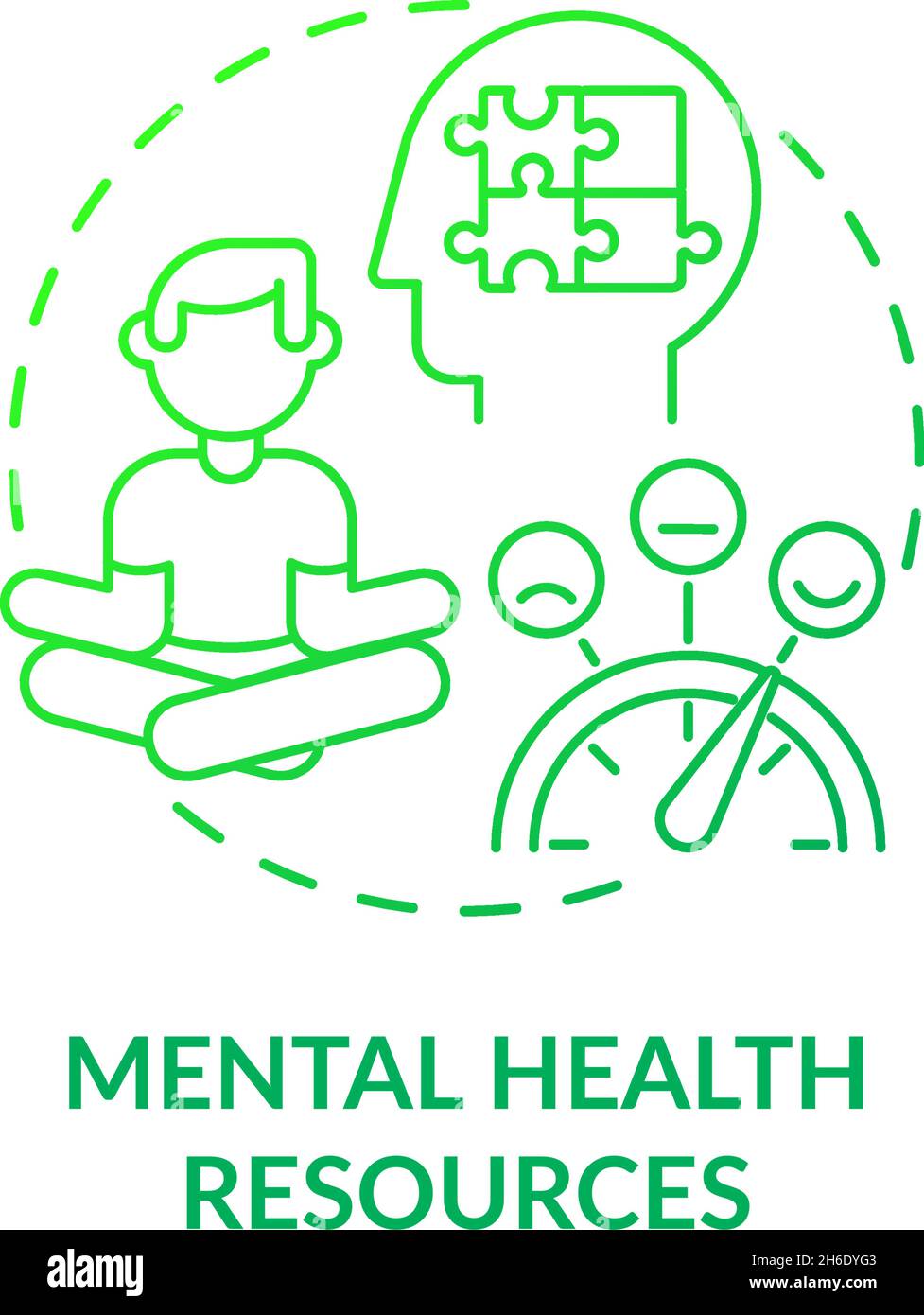 Mental health resources green gradient concept icon Stock Vector Image ...