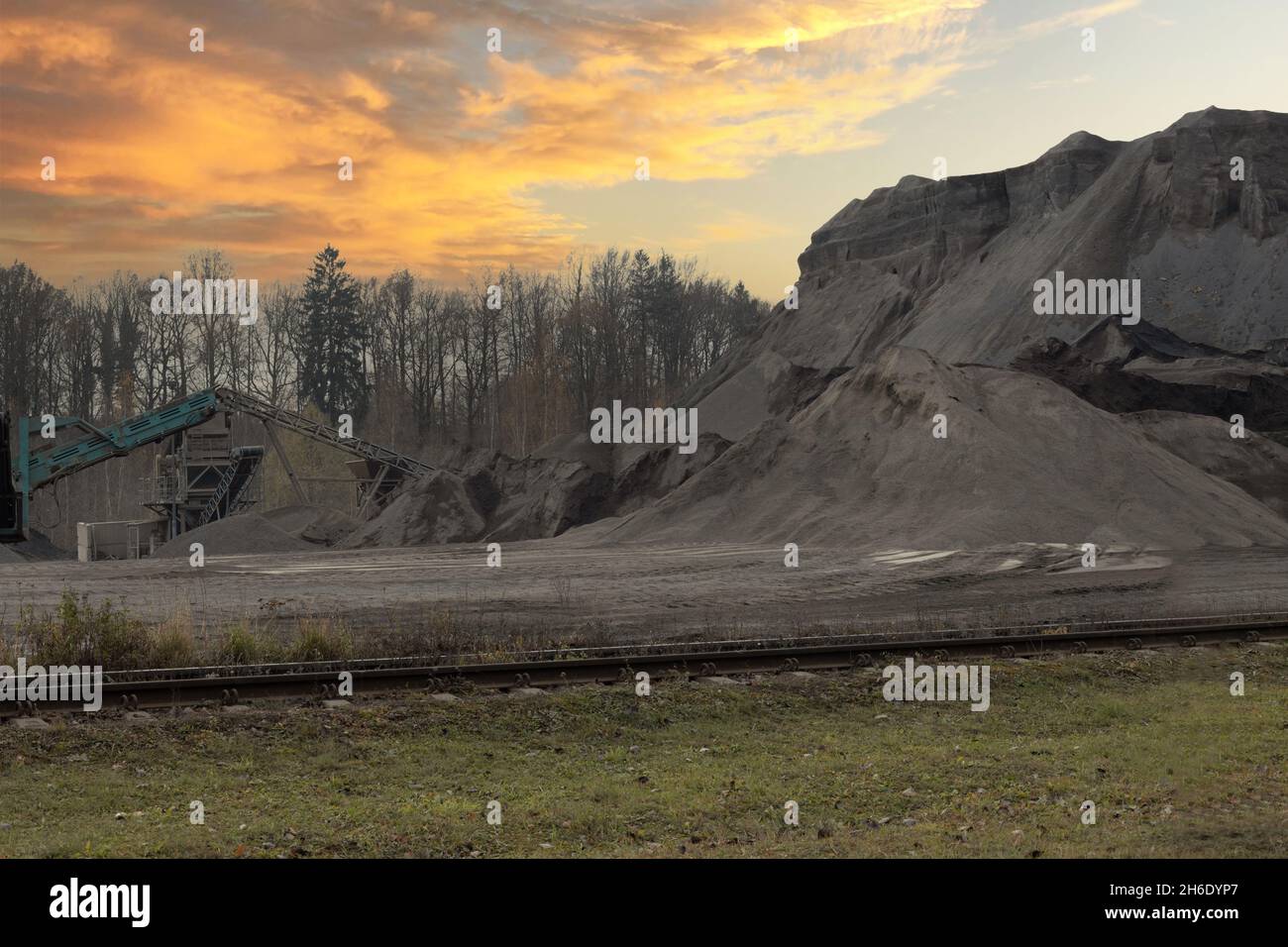 Large basalt stone dump. Mine, mining industry Stock Photo - Alamy