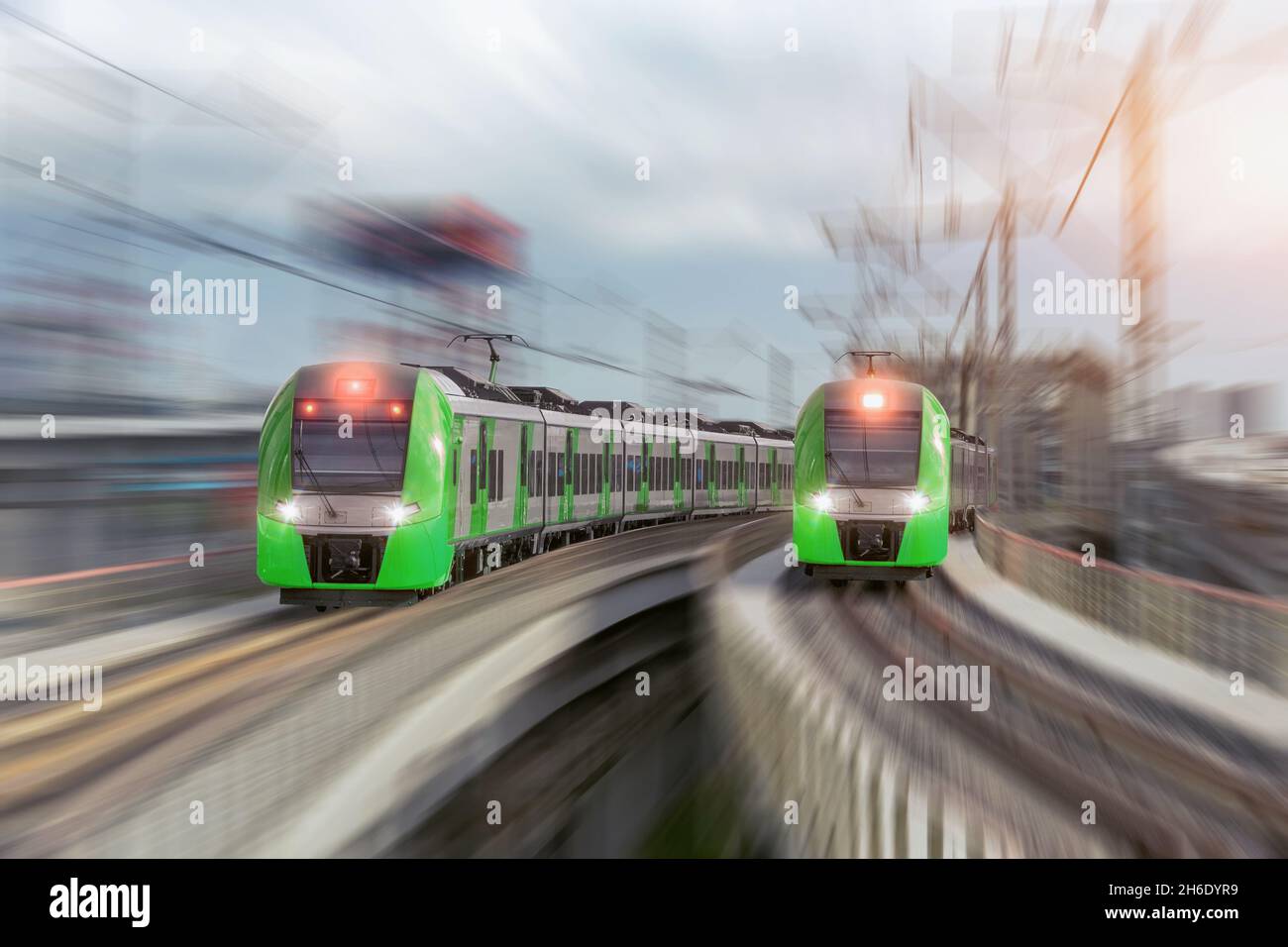 Two subway trains cross hi-res stock photography and images - Alamy