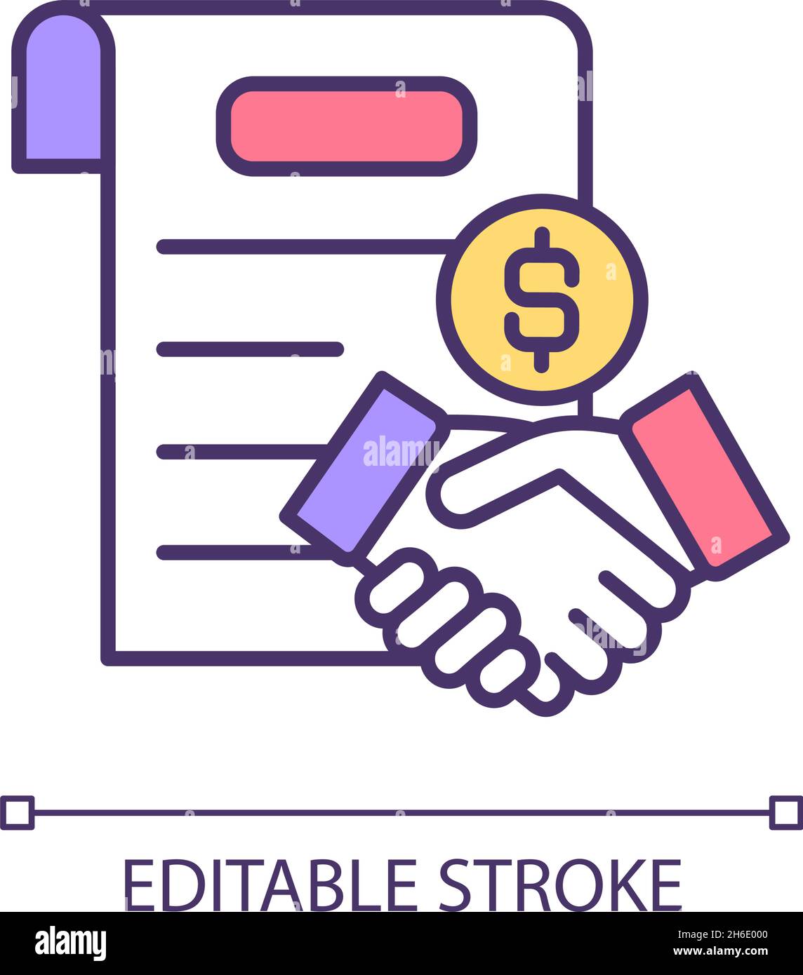 Setting business contract RGB color icon Stock Vector Image & Art - Alamy