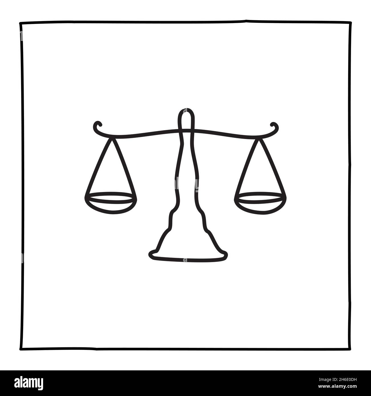 Doodle scale icon or logo, hand drawn with thin black line Stock Vector ...