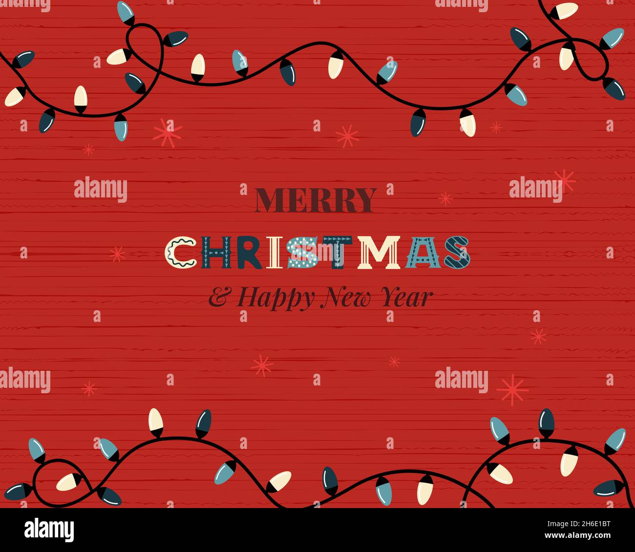 Merry Christmas light bulbs greeting banner vector frame Stock Vector ...