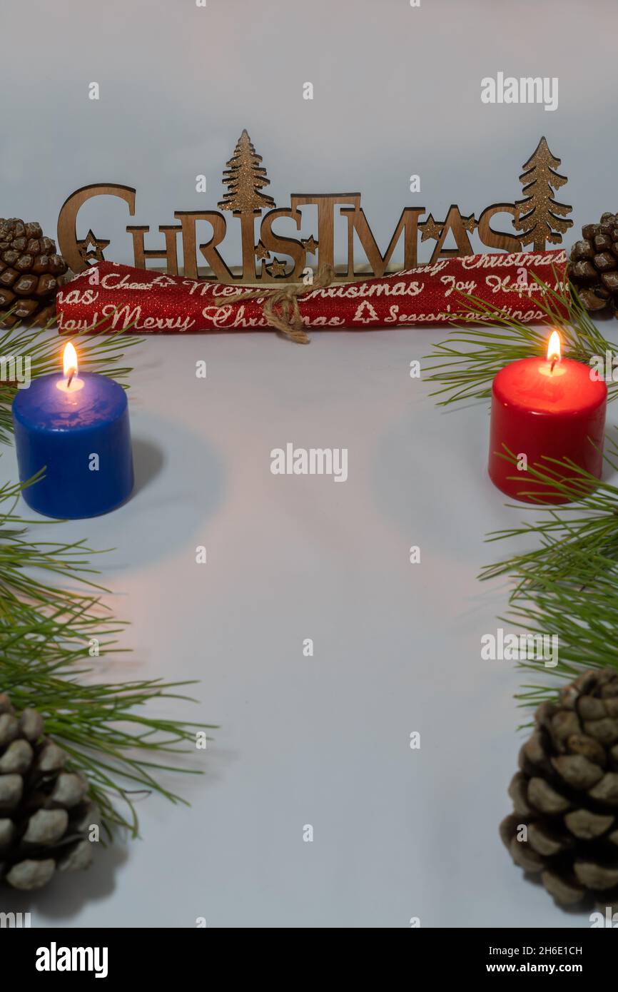 merry christmas wallpapers with natural elements Stock Photo - Alamy