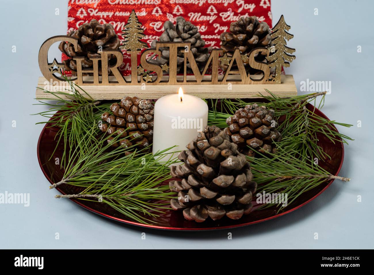 merry christmas wallpapers with natural elements Stock Photo - Alamy