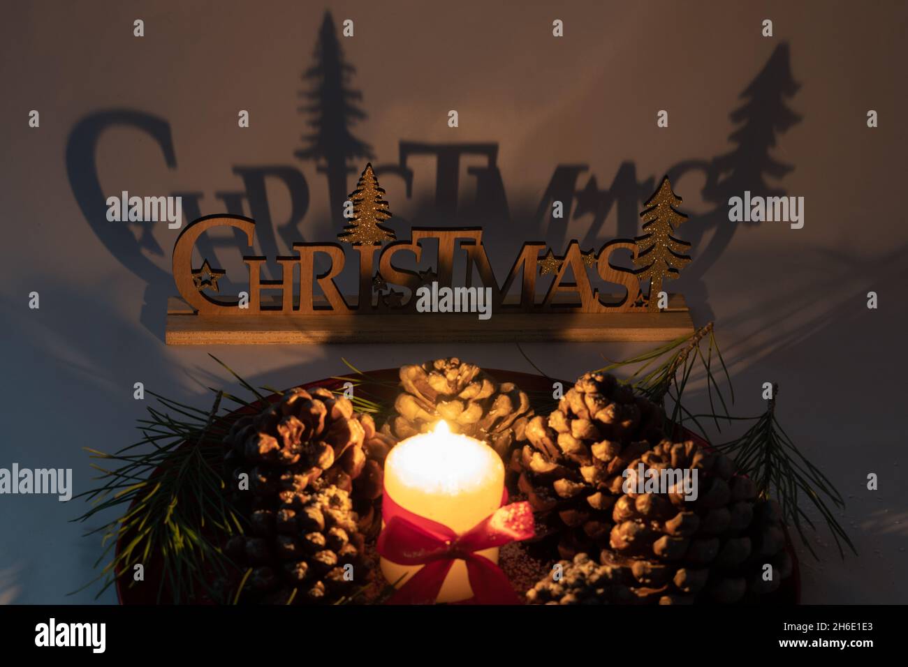 merry christmas wallpapers with natural elements Stock Photo - Alamy
