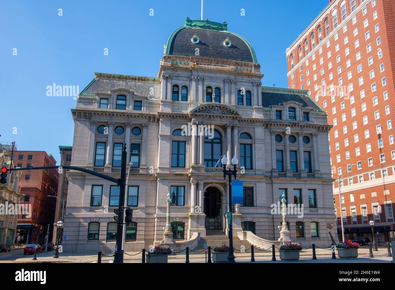 Providence City Hall was built in 1878 with Second Empire Baroque style ...