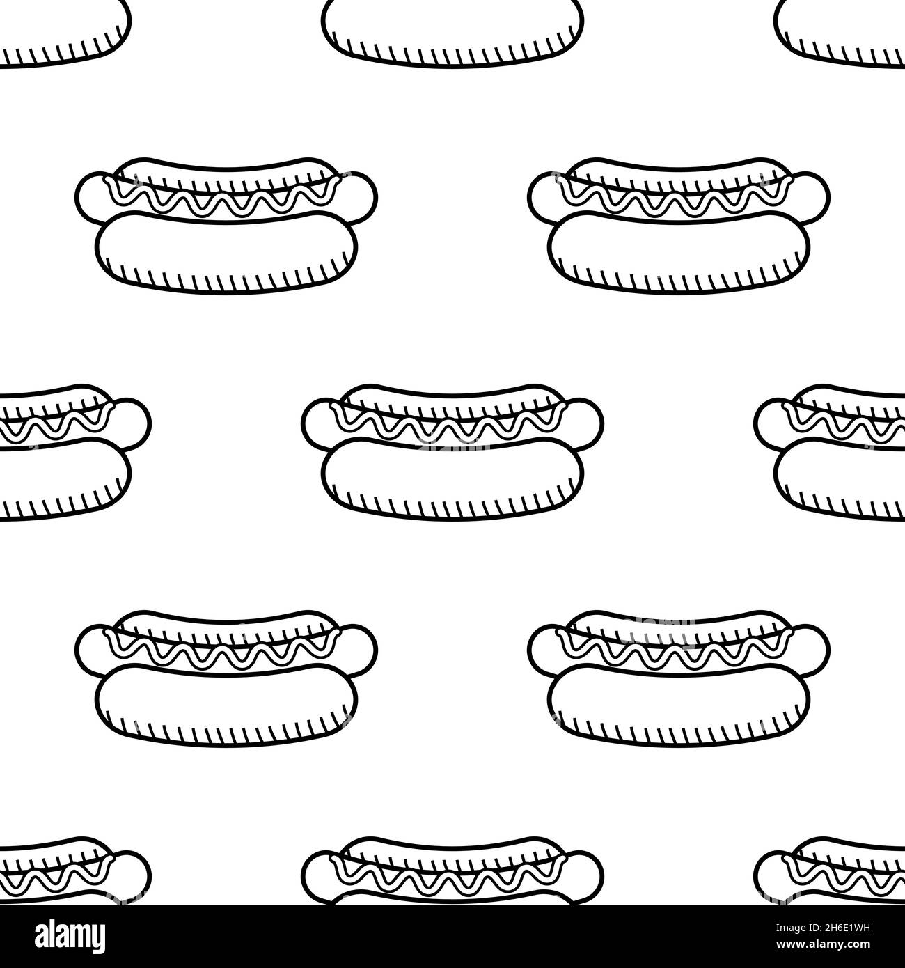 Hot dog seamless pattern black and white Stock Vector Image & Art - Alamy