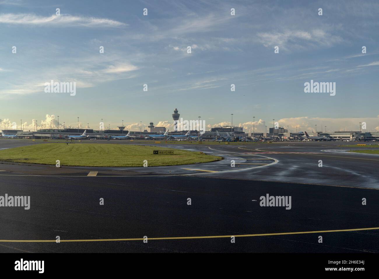 schiphol airport amsterdam building take off lane and landing operation ...
