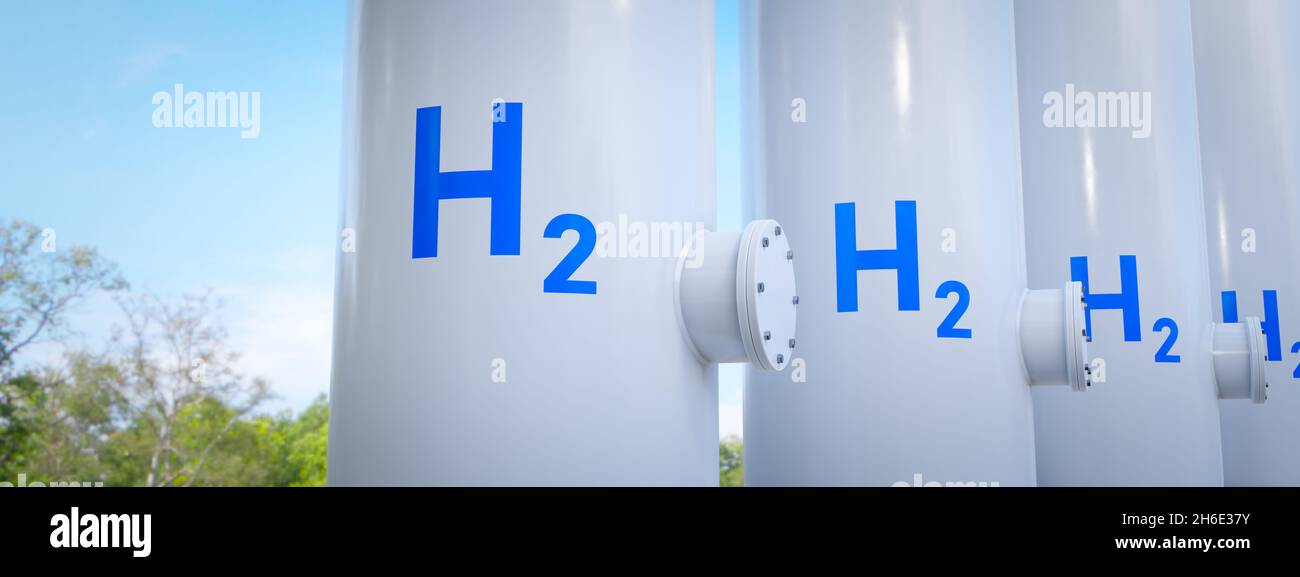 3D rendering of modern hydrogen tanks for renewable energy Stock Photo ...