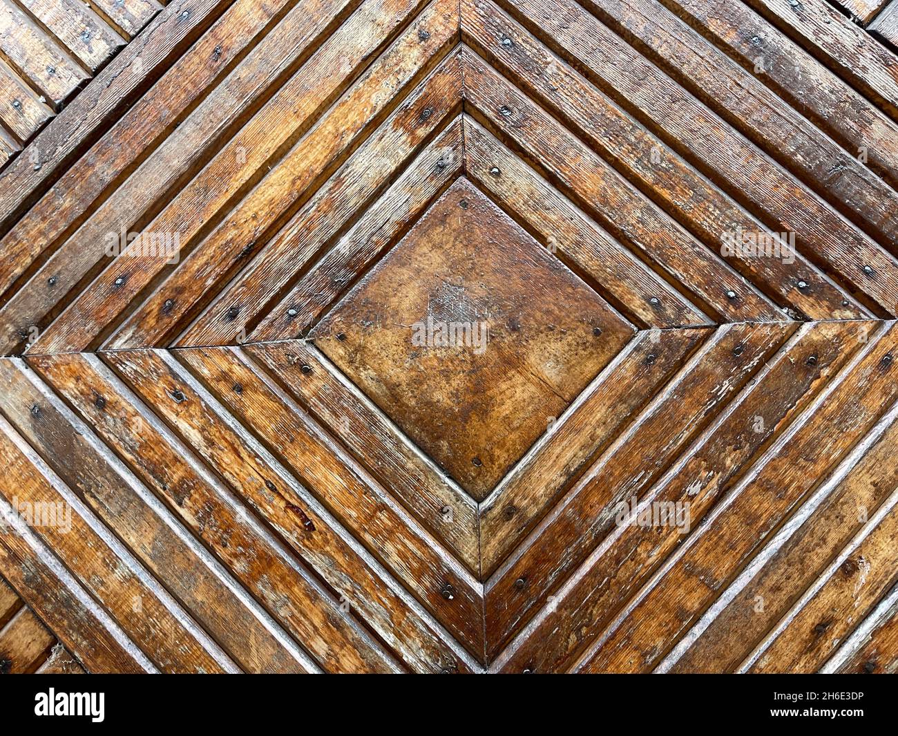 Textured background of old lumber surface with crumbling turquoise ...