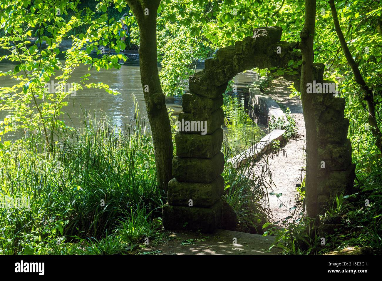 A stone arch in Botanic Gardens, Southport, UK Stock Photo - Alamy