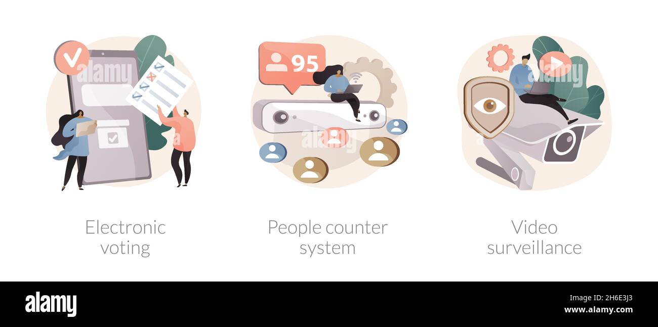 People monitoring and analytics abstract concept vector illustrations ...