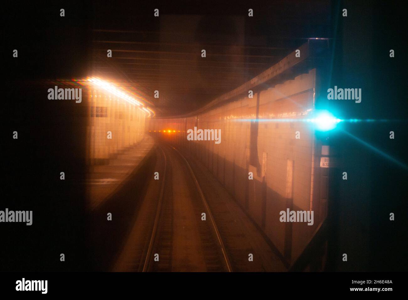 riding in the first subway car entering a station in Park Slope ...