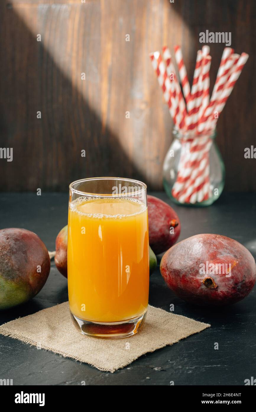 Mango juice in jug glass hi-res stock photography and images - Alamy