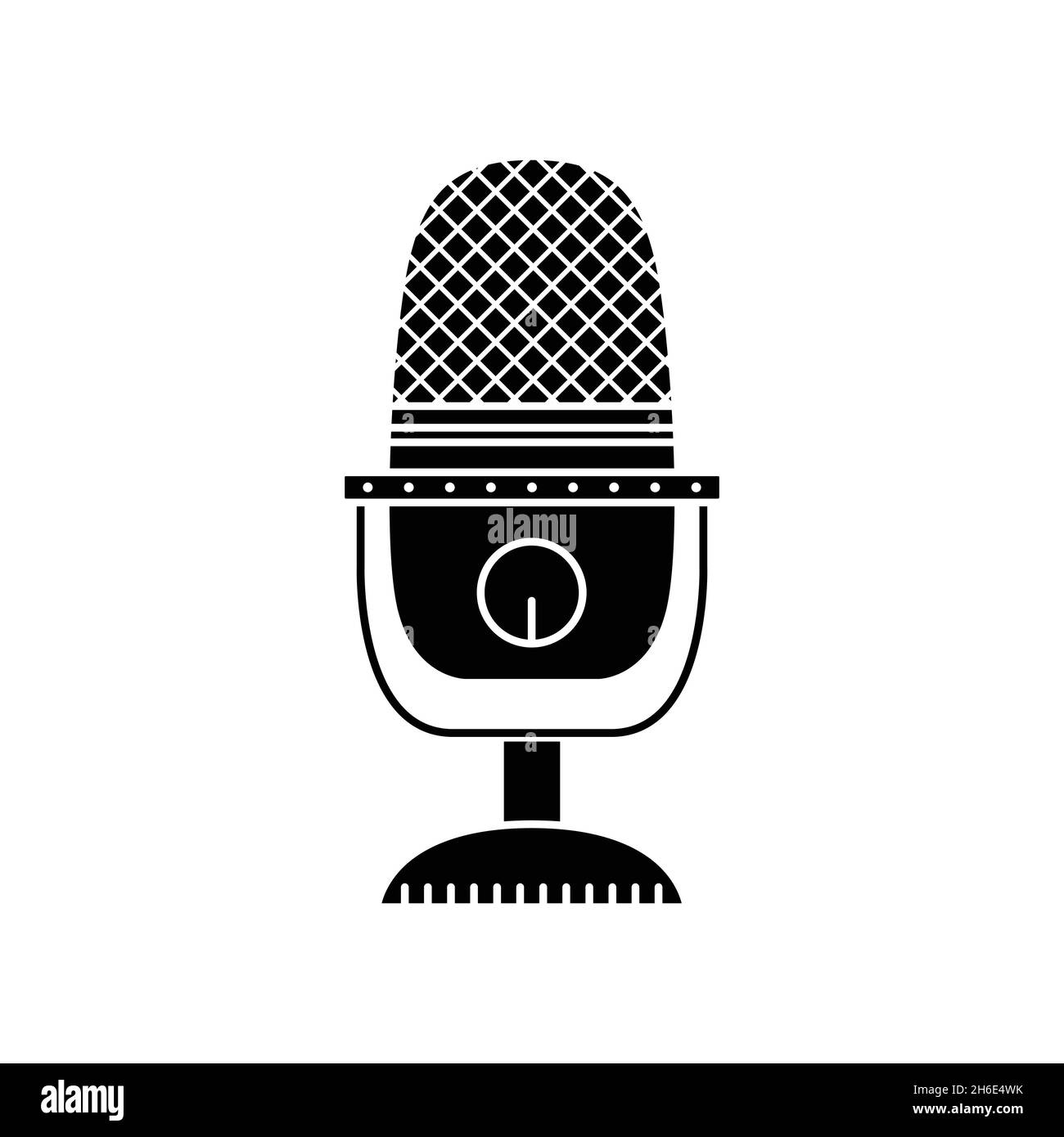 Vector illustration of a microphone for a podcast. The blogging. A ...