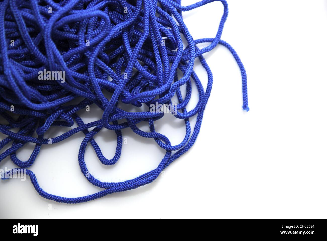 Closeup shot of a soft thread in blue color Stock Photo - Alamy