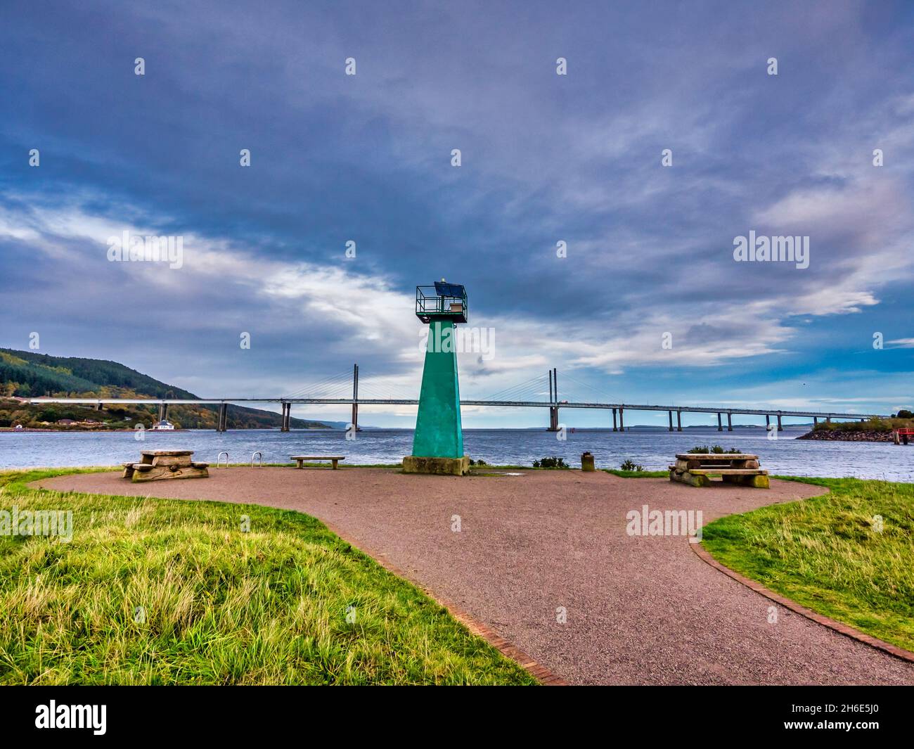 The image is of the Kessock suspension bridge over the River Ness ...