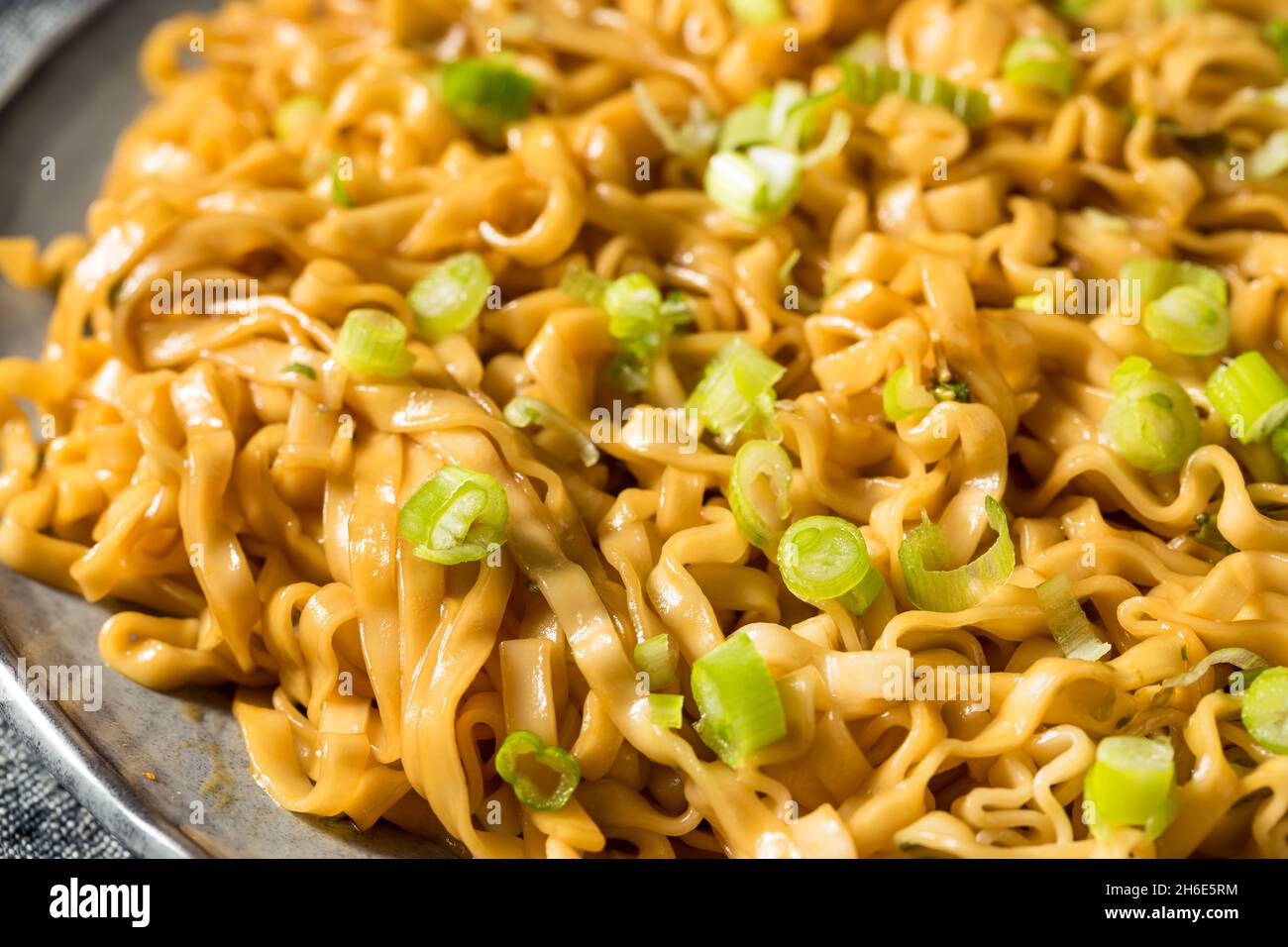 Homemade Asian Soy Scallion Noodles with Sesame Stock Photo - Alamy