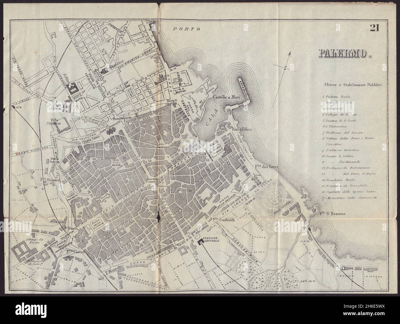 Palermo map hi-res stock photography and images - Alamy
